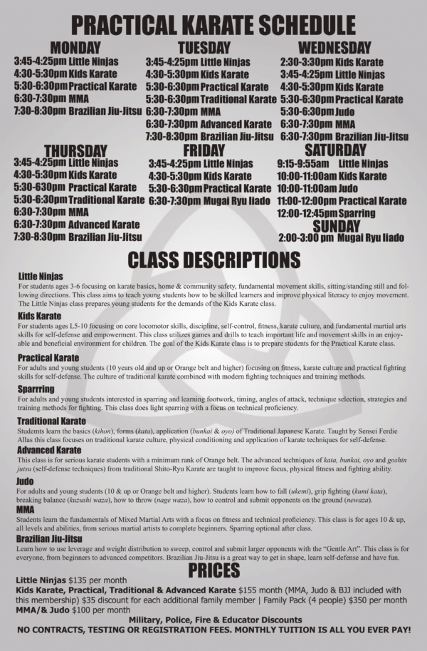 Class Descriptions - Practical Karate